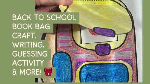 BACK TO SCHOOL Book Bag Craft, Writing, & Inference ACTIVITY | TPT