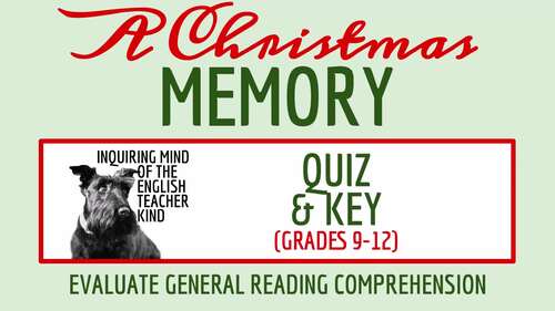 "A Christmas Memory" by Truman Capote Quiz and Answer Key | American ...