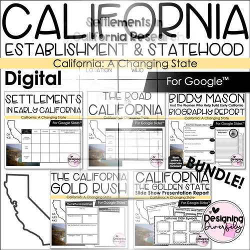 California Establishment and Statehood BUNDLE | Gold Rush | California ...