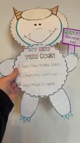New Years Craft Yeti for The New Year by The Teaching Diva Corner