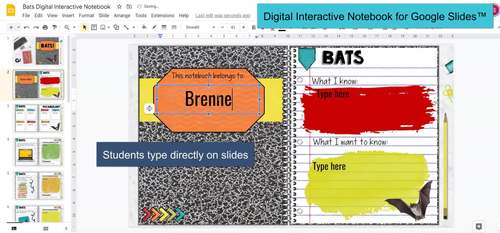 Bats Digital Interactive Notebook by Calm and Wave | TPT