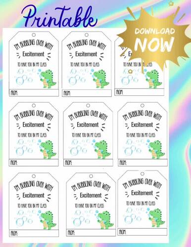 Bubbling Over With Excitement Gift Tags Bubble Themed Student Welcome ...