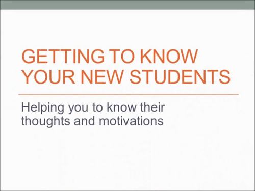 Getting to Know Your New High-School Class: Student Profile, Name Tags ...