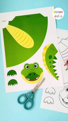 Alligator Craft for Kids | DIY Crocodile Printable | Reptile Zoo Animal ...