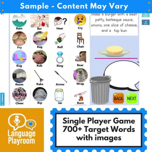 R Build a Burger - R Articulation Interactive Boom Cards Speech Therapy ...