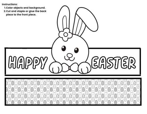 10 Themed - 2025 Happy Easter Crown Hats | Coloring Activities Craft