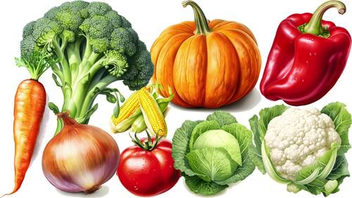 Watercolor Vegetables Clipart Set of 20 Files by ArtisticTimberStudio