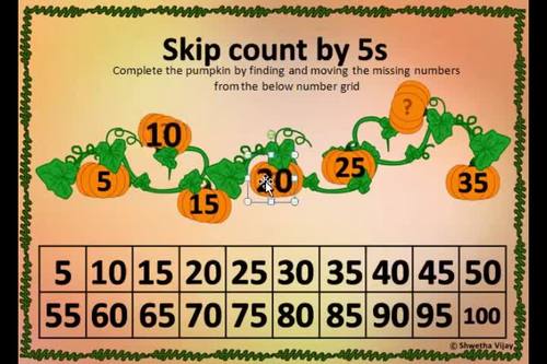 Skip counting by 5s Digital Thanksgiving Activity Fall math Activity