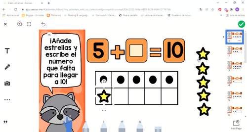Números hasta 10 | Google Slides y Seesaw | Digital Make 10 in Spanish