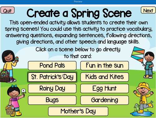 Create a Scene Boom Cards Bundle Speech Therapy Speech and Language ...