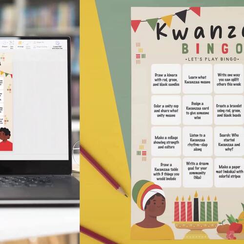 Kwanzaa Bingo | Cultural Learning Game for December Celebrations | Editable