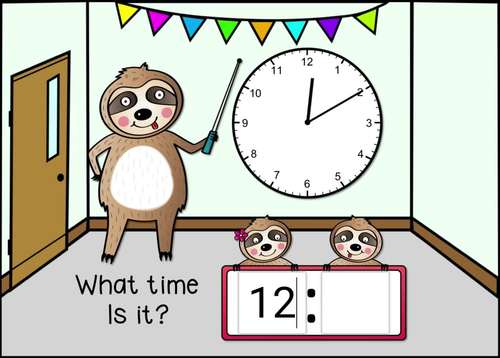 Telling Time to the Nearest Five Minutes Math Boom Cards | TPT