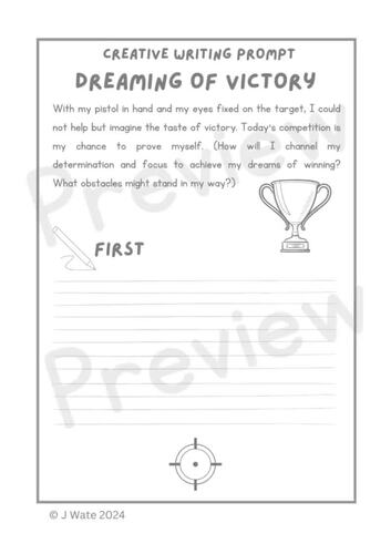 Shooting Sports Creative Writing Worksheets & Activity Prompts Pack