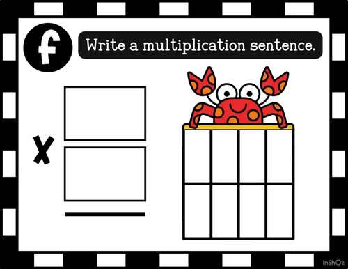 Multiplication Arrays + Area Math Task Cards for 3rd-5th Grade {July}
