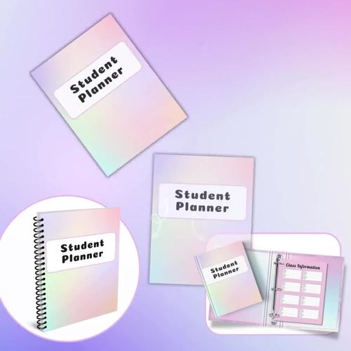 Multicolor Student Planner Printable, Student Notebook Binder, Student ...