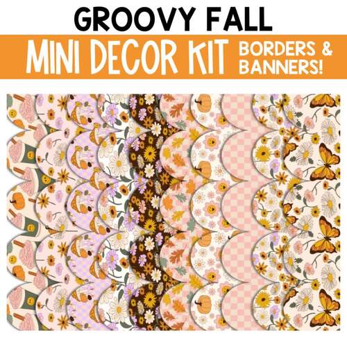 Groovy Fall Mini Decor Kit / Retro Autumn Bulletin Board Decor | TPT
