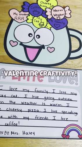 Valentine Craftivity | A Latte Love by Mrs Haleys Homeroom | TPT
