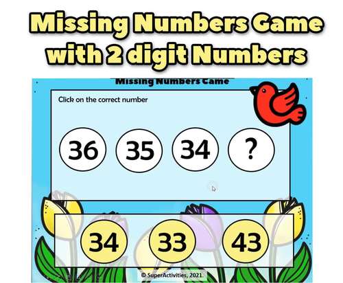 Spring Math Games, Missing Numbers to 100 Activity , Spring Google Slides