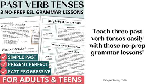 Adult ESL Grammar Worksheets, Lesson Plans & Activities - Past Verb Tenses
