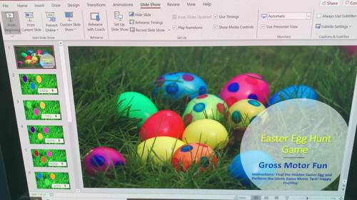 Gross Motor Game: Easter Egg Hunt (virtual) physical therapy-school, EI ...