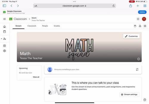 ANIMATED Google Classroom Header Banner GIF MATH SQUAD by Tessa The Teacher