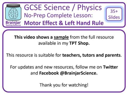 Motor Effect & Left Hand Rule by Brainjar | TPT