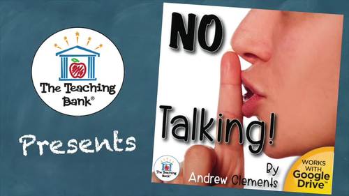 No Talking Novel Study Book Unit by The Teaching Bank | TpT