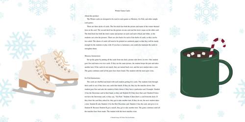 Winter Matching Game Cards for Memory and Go Fish by More Than Just Reading