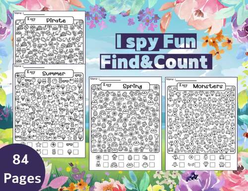 Spring I Spy Find&Count: Seasonal & Holiday Themed Worksheets Math ...