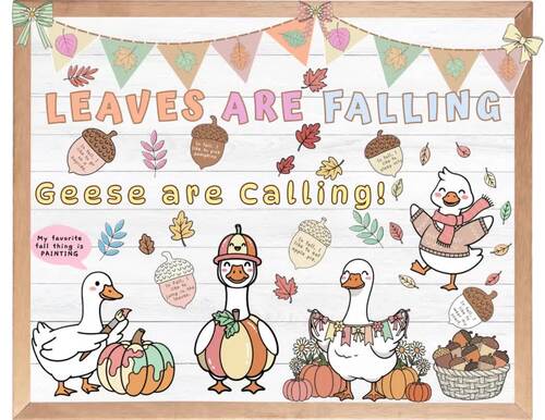 Editable Fall Bulletin Board Kit | Silly Goose Classroom Display ...