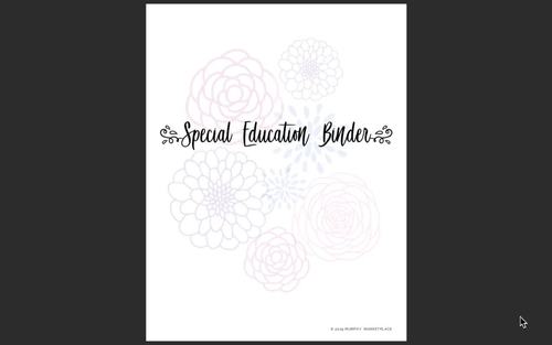 Special Education Binder - Spring Florals - Editable by Murphy Marketplace