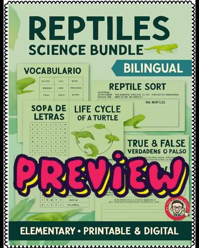 Reptiles Science | Bilingual Spanish-English by Me The Helping Teacher