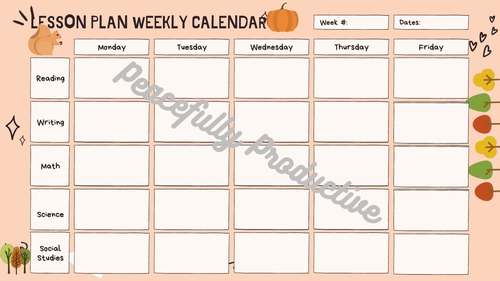 PDF Lesson Planner Updated - 13 options by Susan Caceres | TPT