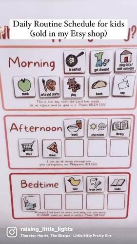 Morning Afternoon Evening Daily Routine Visual Schedule for Kids