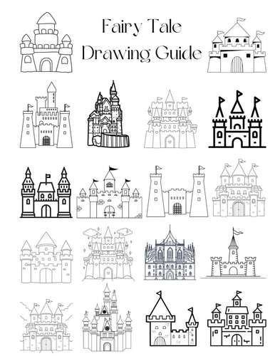 Easy Art Sub Plan Activity Draw a FAIRY TALE Coloring Pages Drawing ...