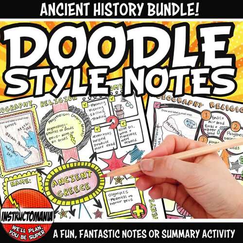 Doodle Style Notes Ancient Civilizations & World History Bundle Activities