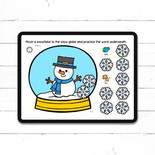 Snowman's Snow Globe Articulation Boom Cards by Thumb Bunny Speech