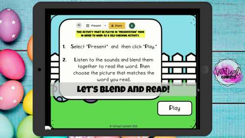Easter Literacy Centers - Phonemic Awareness Games - Google Slides™