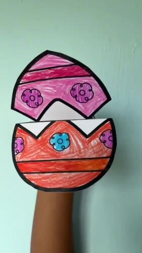 Easter Mini Cards in Egg Puppets | Coloring Pages | Paper Crafts