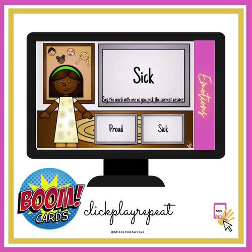 Boom Cards™ Emotion sight words by clickplayrepeat | TpT