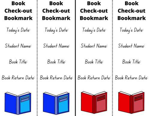 Library & Classroom Book Check-Out Bookmarks, Return Cards, and Check ...