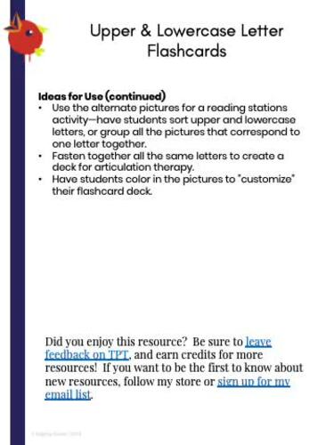 Upper & Lower Case Alphabet Letter Flashcards for Letter/Sound ...