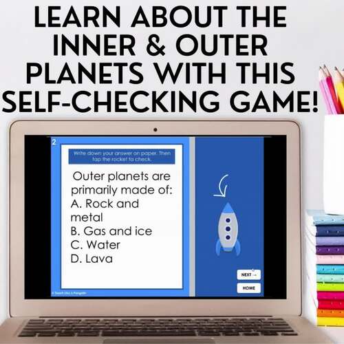 Inner and Outer Planets Digital Game - Space Assessment Activity