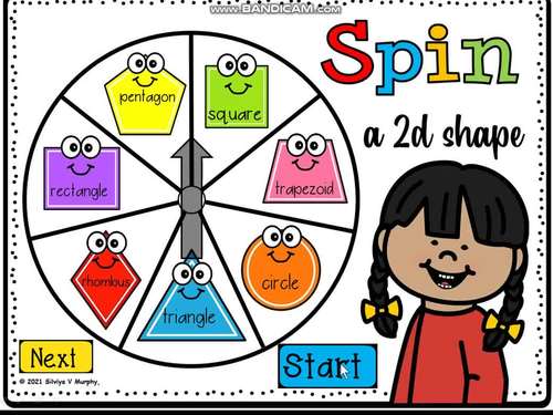 2d shapes spin center power point game by Silviya V Murphy | TpT