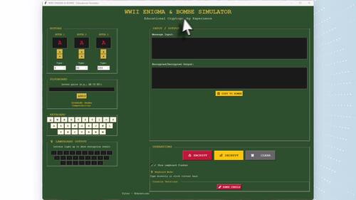 WWII Enigma & Bombe Simulator with Student and Teacher Materials (Windows)