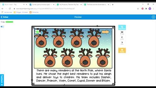 BOOM CARDS CHRISTMAS STORY: RUDOLPH Reading&comprehension activities