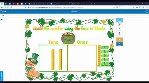 St Patricks Day Math Place Value Within 100 (building numbers) Boom Cards
