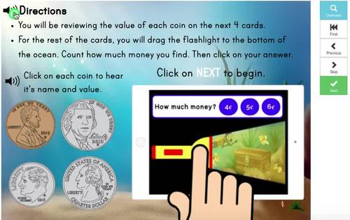 Counting Like Coins | Deep Sea Diving with a Magic Flashlight (BOOM CARDS)