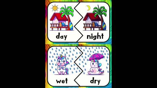 Opposites Day Flashcards & Puzzles - All About Antonyms Games & Activities