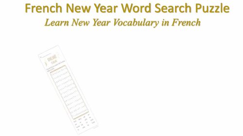 French New Year Activity Word Search Puzzle Nouvel An No Prep Printables